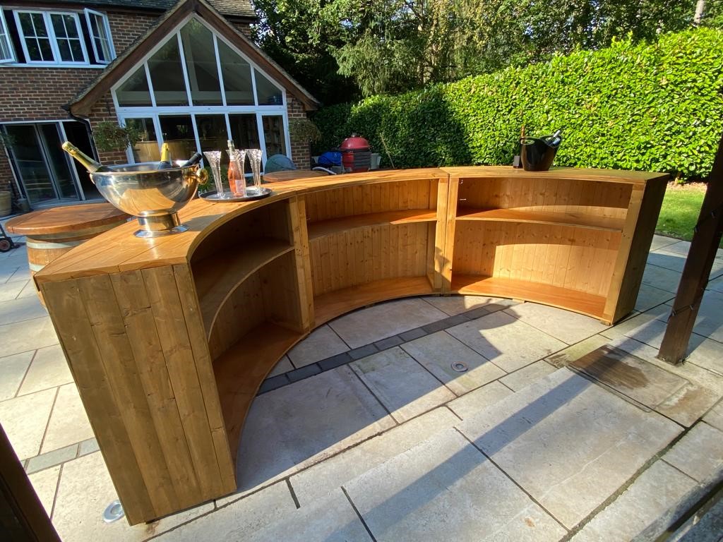 Semi Circular Rustic Bar 3.6m (12ft) Diameter - Bentley Brown